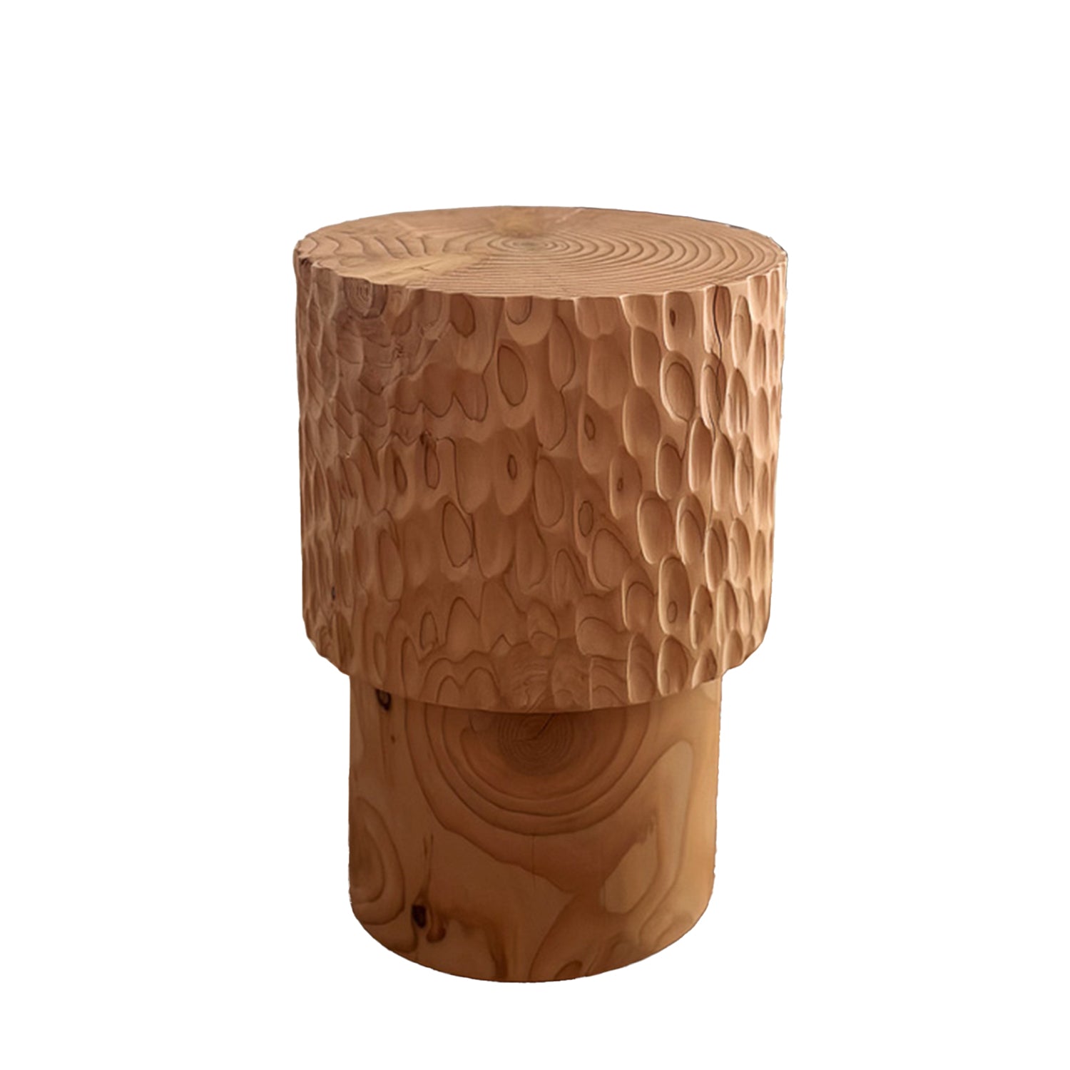 studio nikco | wooden stool / side table | stepped no.1 carved - cypre – top3 by design