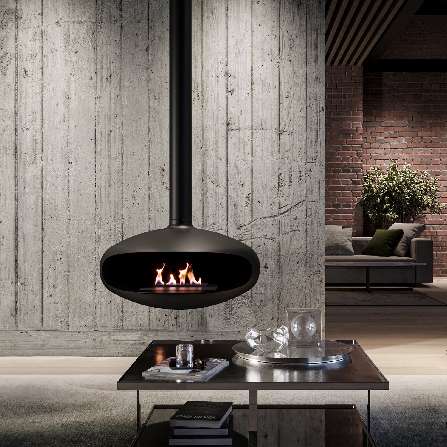 icon fires | the iconic 900 hanging fireplace | matte black – top3 by ...